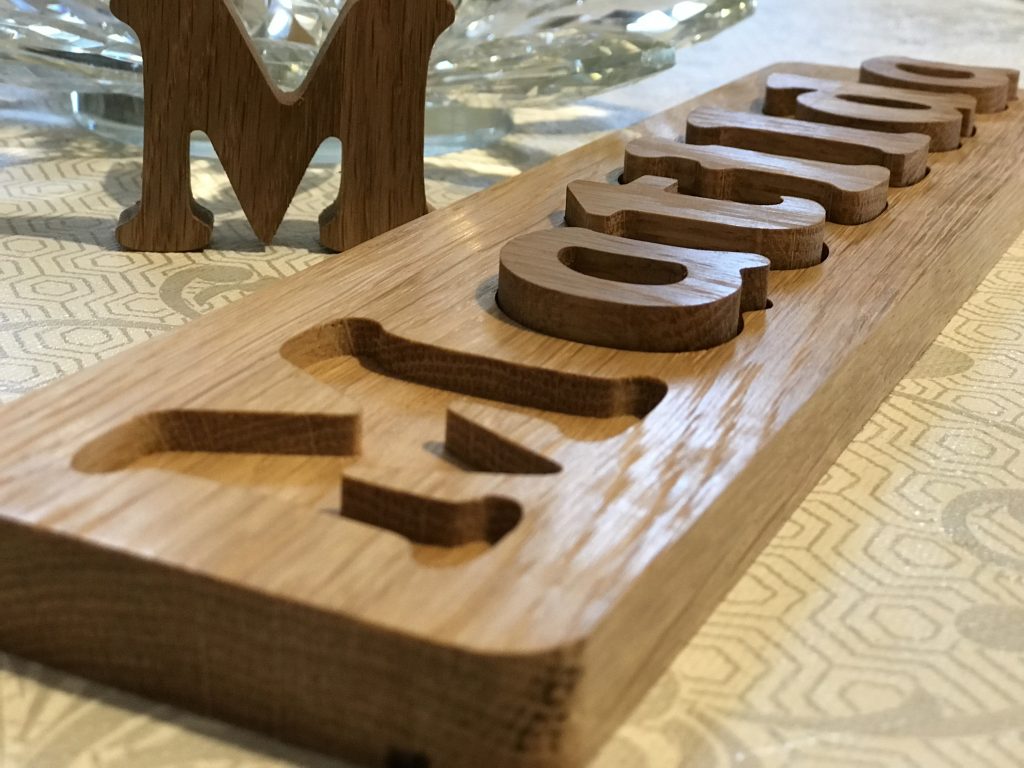 Personalised Wooden Name Puzzle - Solid Oak - Ashbrook Woodcraft